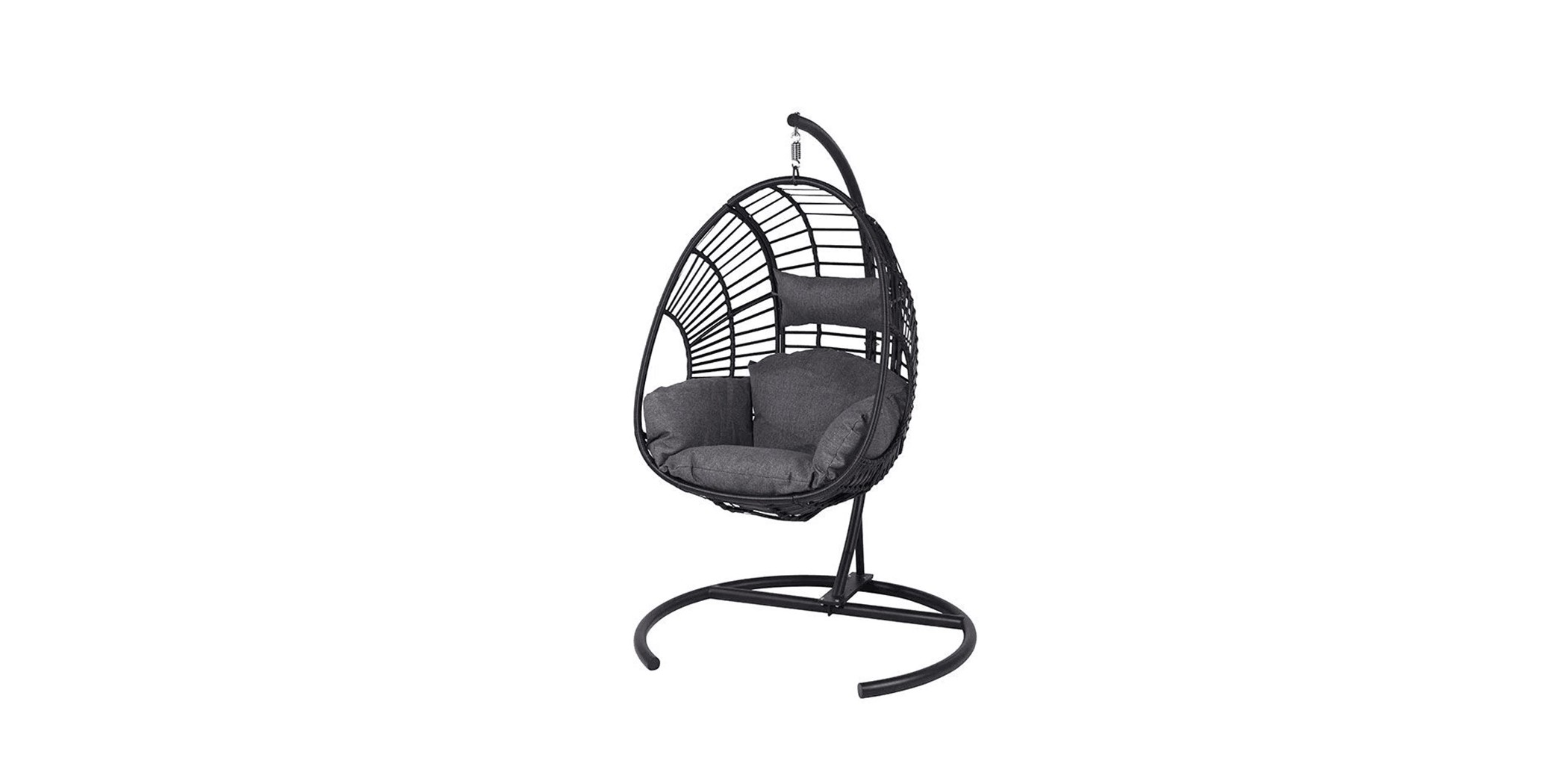 Elfa Hanging Chair Dark Grey and Frame In Black