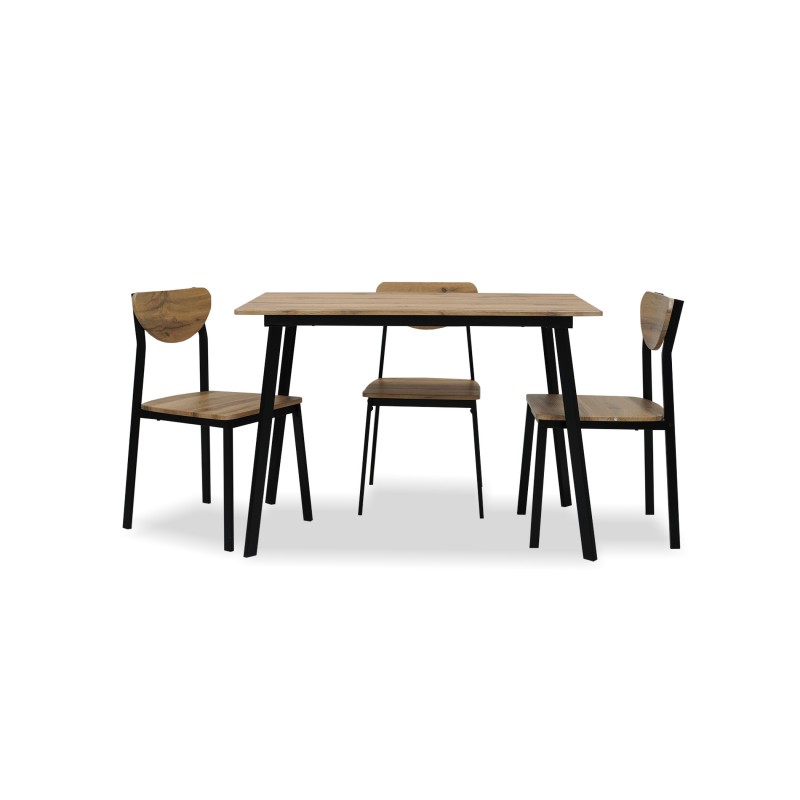 Pax Table and 4 Chairs Metal/MDF