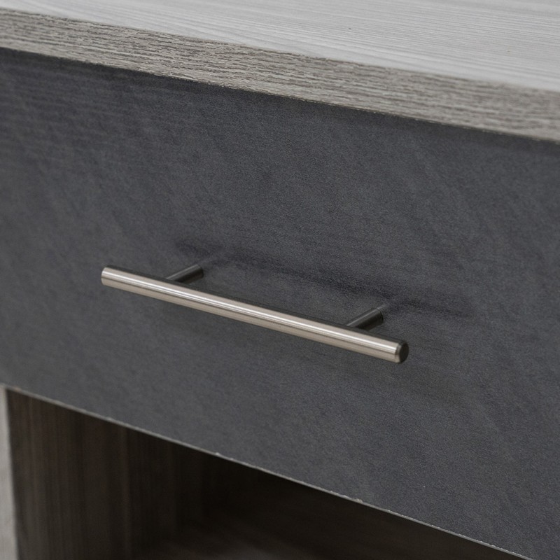 Linea Night Table Stone Grey & Mistrale Grey In MDF / Particle Board