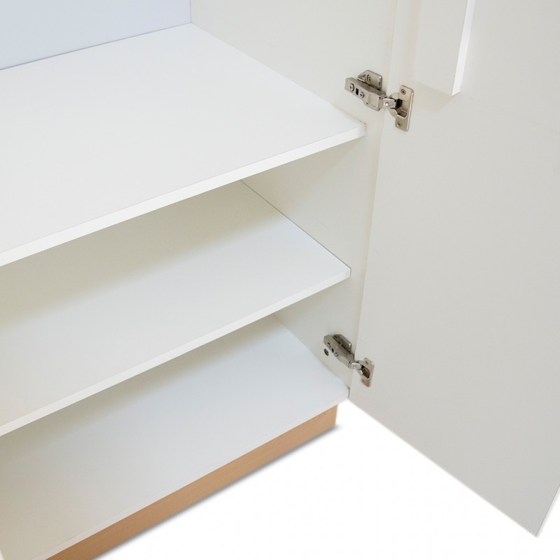 Sunrise Wardrobe 6 Doors Light Oak & Coconut White In MDF/Particle Board