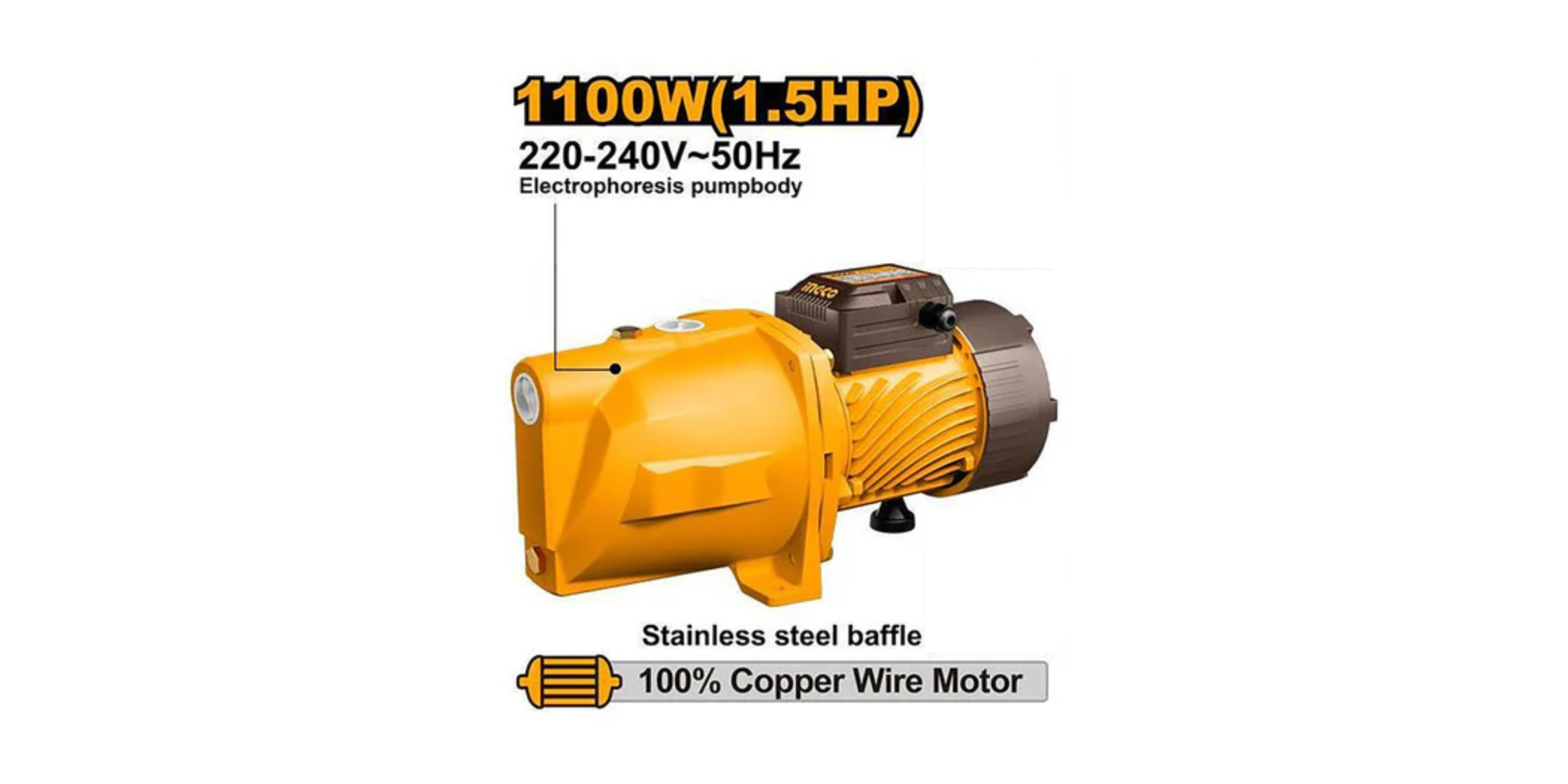 Ingco JP110068 Jet Pump 1100W 1.5HP
