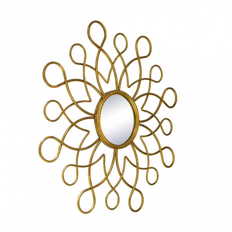 Wall Mirror In MDF Golden Finish