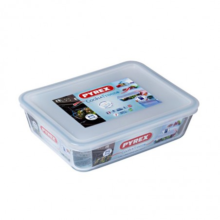 Pyrex COOK AND FREEZE 1.5L Rectangle Dish With Plastic Lid 22x17cm ...