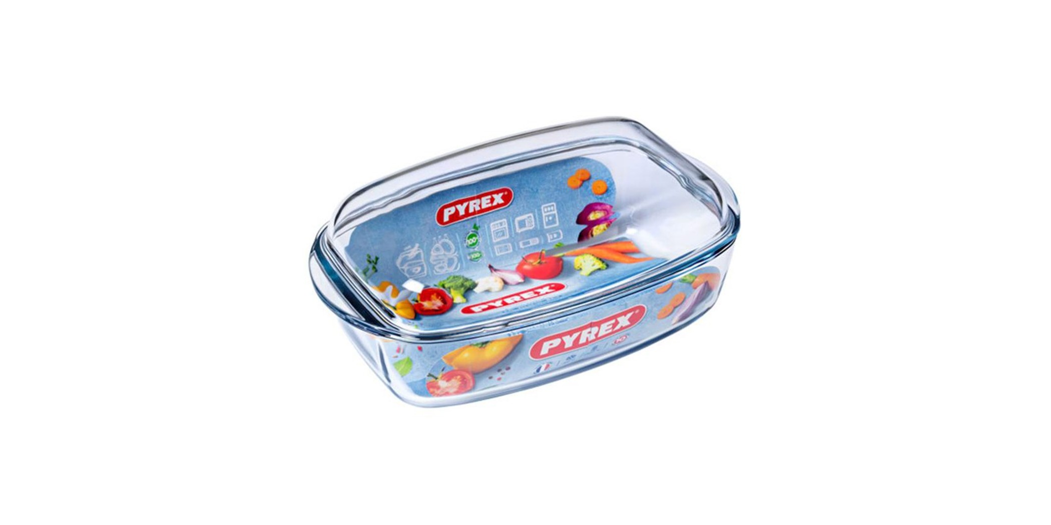 Pyrex Glass 4.4L Rectangle Casserole + 2.2L Sleeve - 10090217 ''O''