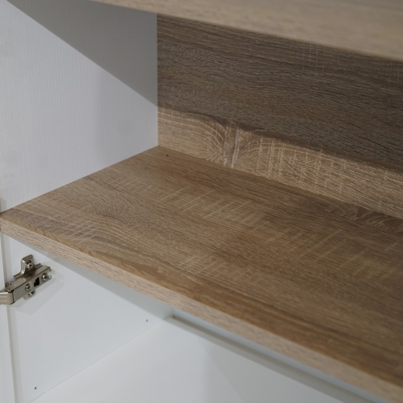 Livia Wall Unit Natural Oak & White Particle Board