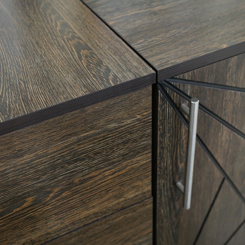 Rainbow Dressing Table & Pouf MDF Light Wengue