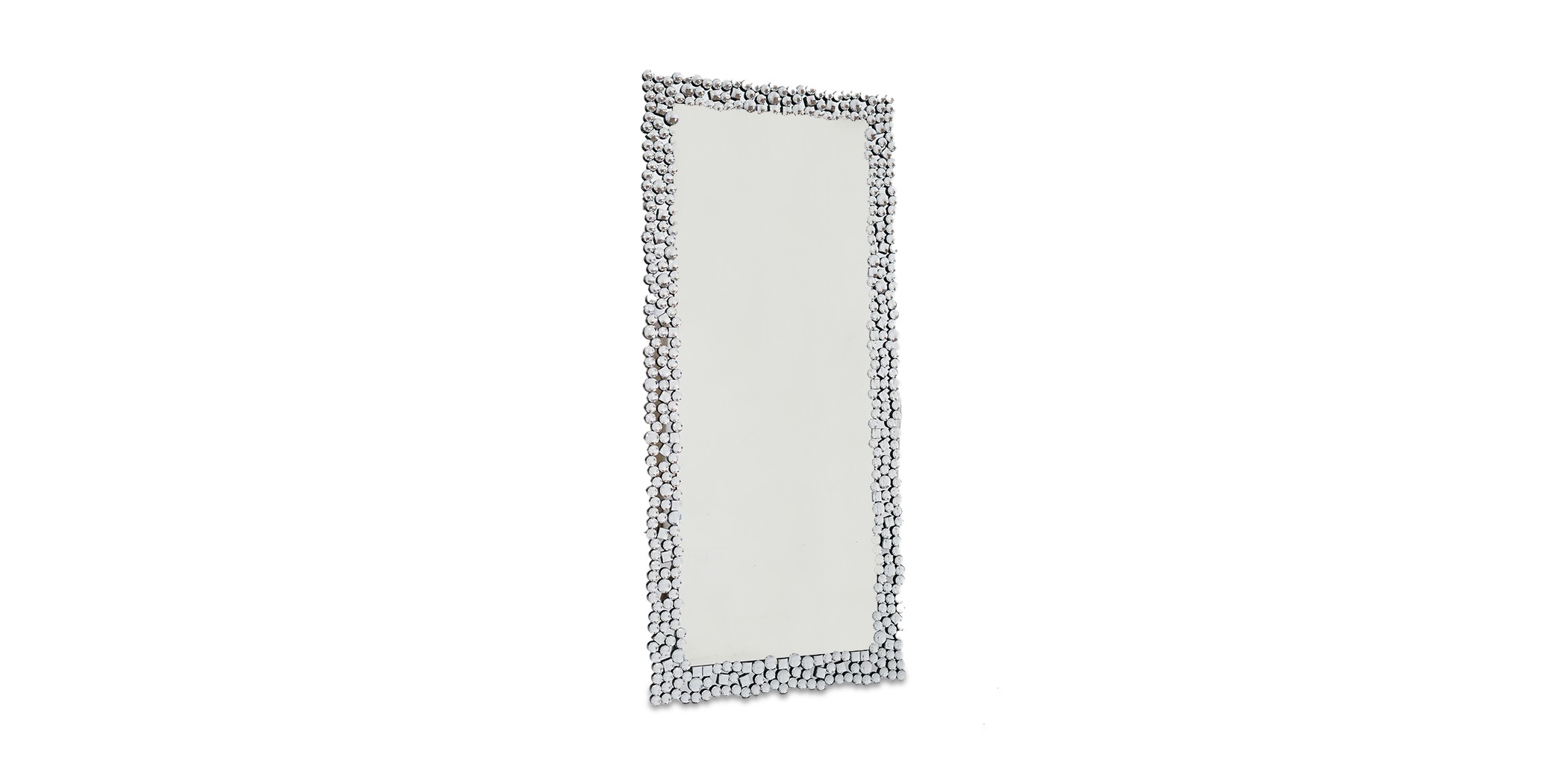 Floor Mirror W/Stand MDF Silver Finish W90x H180 cm JC-MN225
