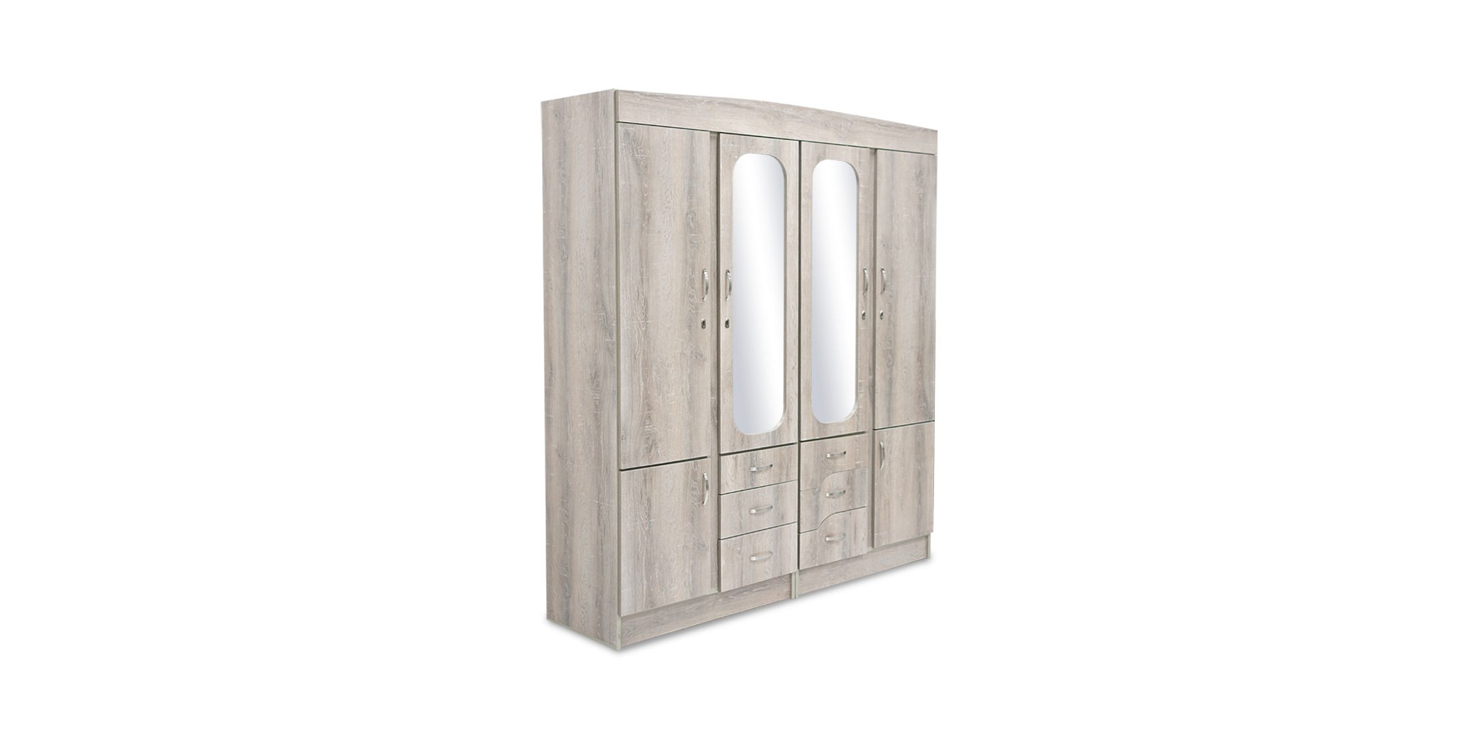 Alpine Wardrobe 4 Doors MDF Grey