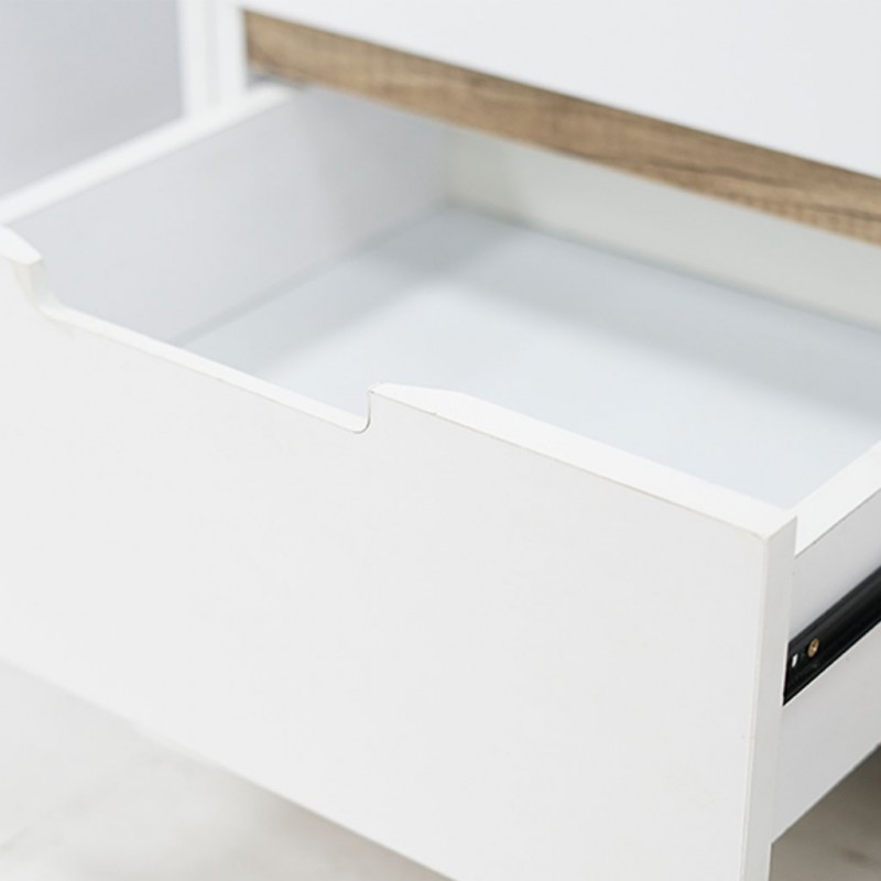 Arte Wardrobe 2 Doors In Melamine MDF Wash Oak & White