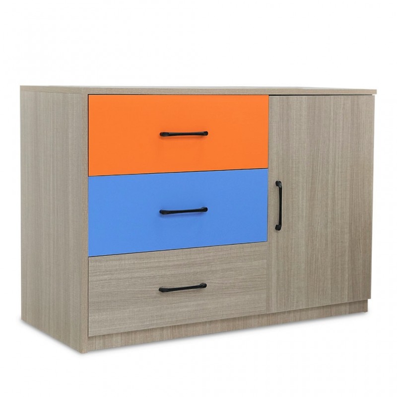 Zermatt Chest of Drawers With 1 Door in Melamine MDF