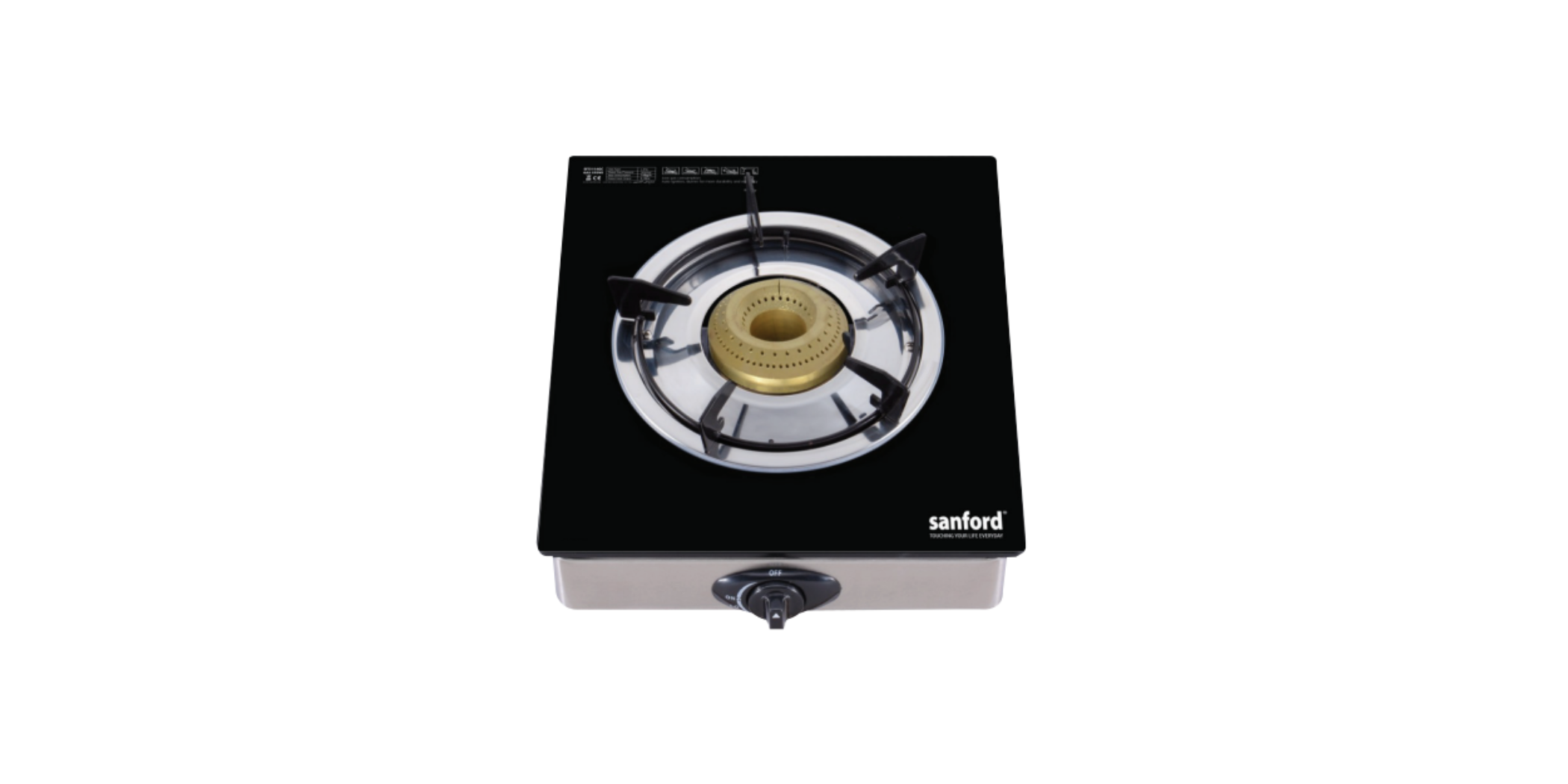Sanford SAN272 SF5114GC-A Black Glass Single Gas Stove 2YW