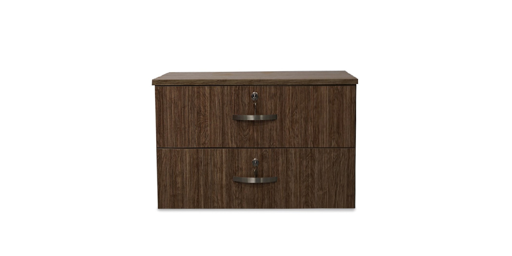 Stockholm 2 Drawers Storage Unit Brown Wood MDF