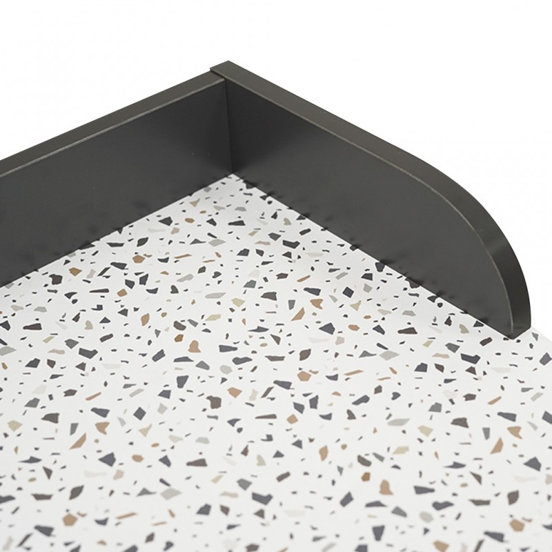 Terrazzo Office Desk White & Grey