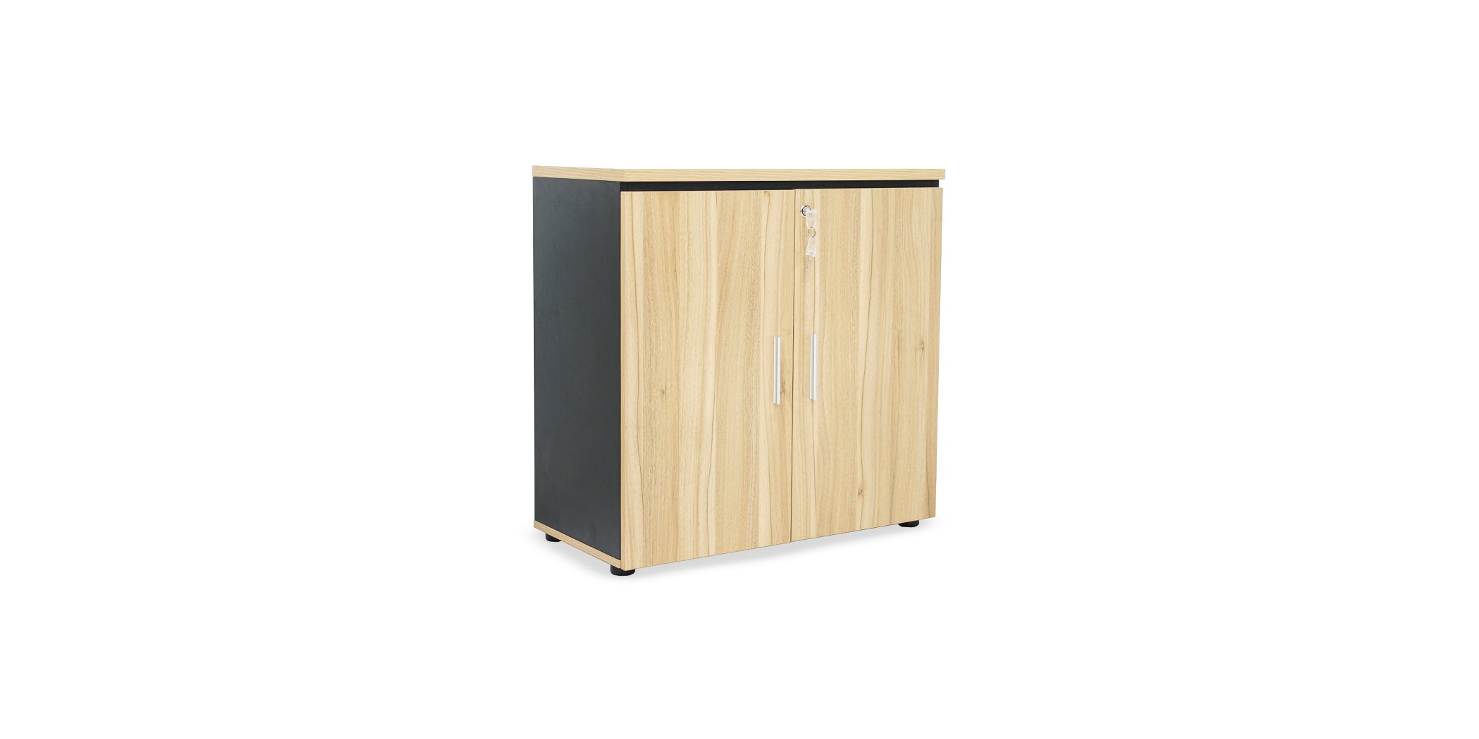 Stellar Gardenia Filing Cabinet Light Brown Oak & Black