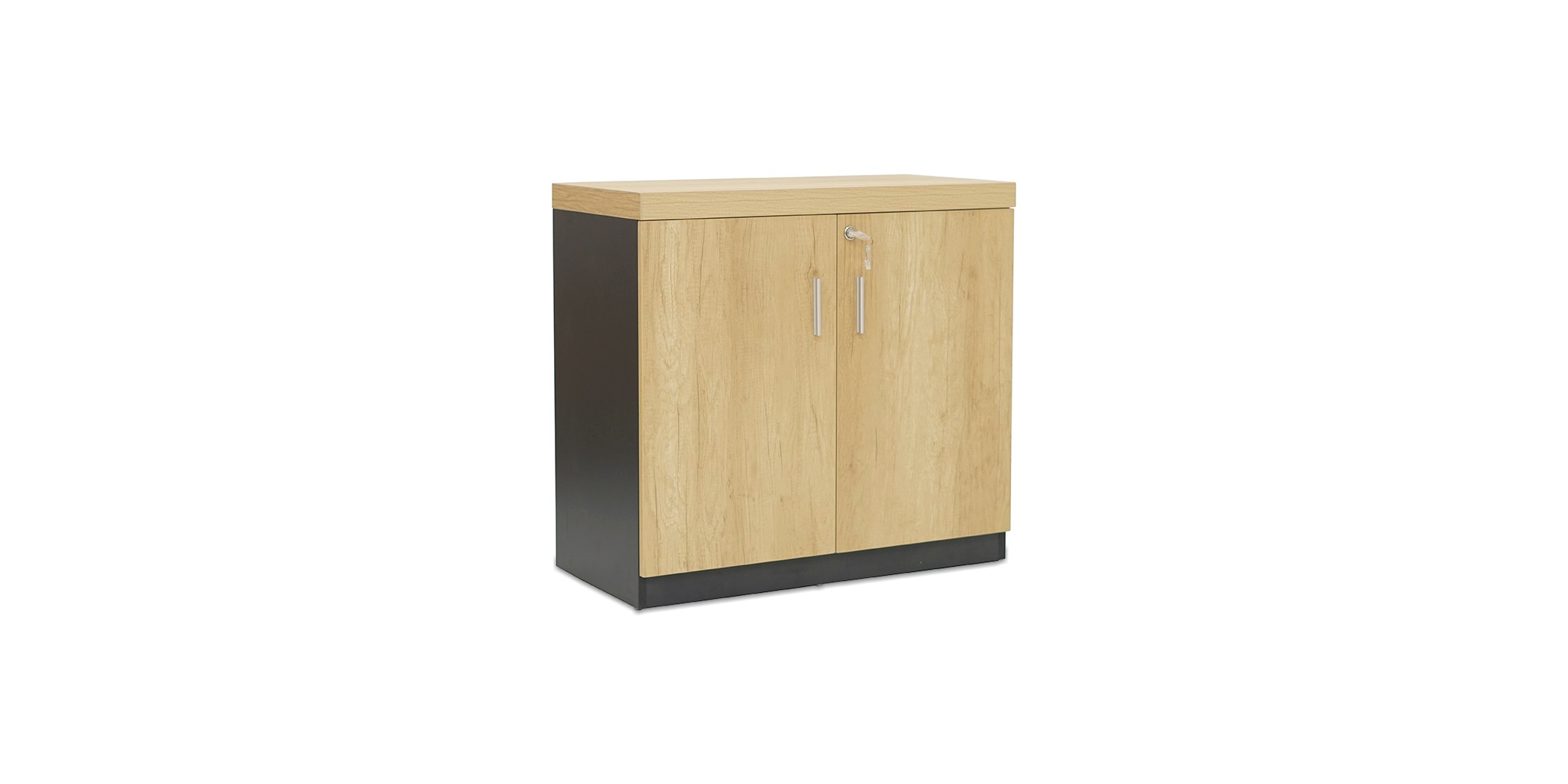 Stellar Linaria Filing Cabinet Light Oak & Grey