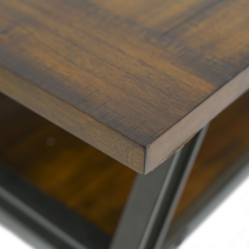 Perry Coffee Table Rustic Brown & Gunmetal