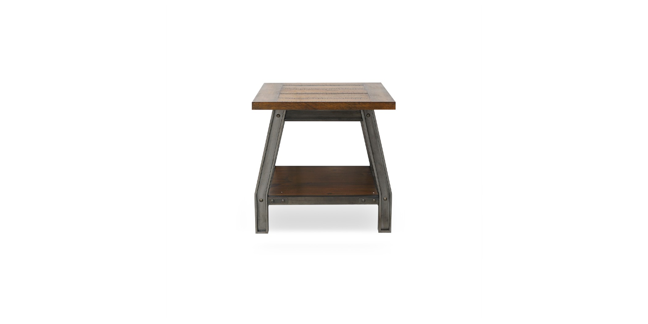 Perry Side Table Rustic Brown & Gunmetal