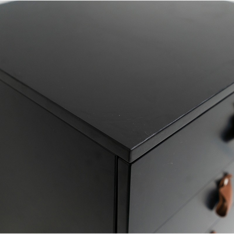 Skin Buffet Solid Wood/MDF 4 Drawers Black/Garapa
