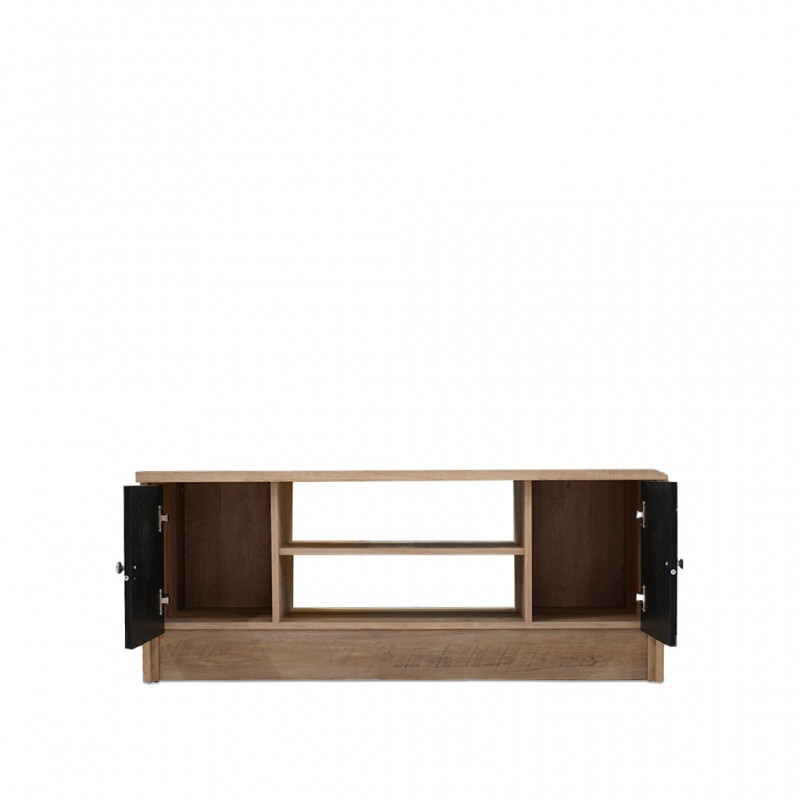 Fiona Low TV Cabinet 2 Doors Summer Oak & Dark Grey