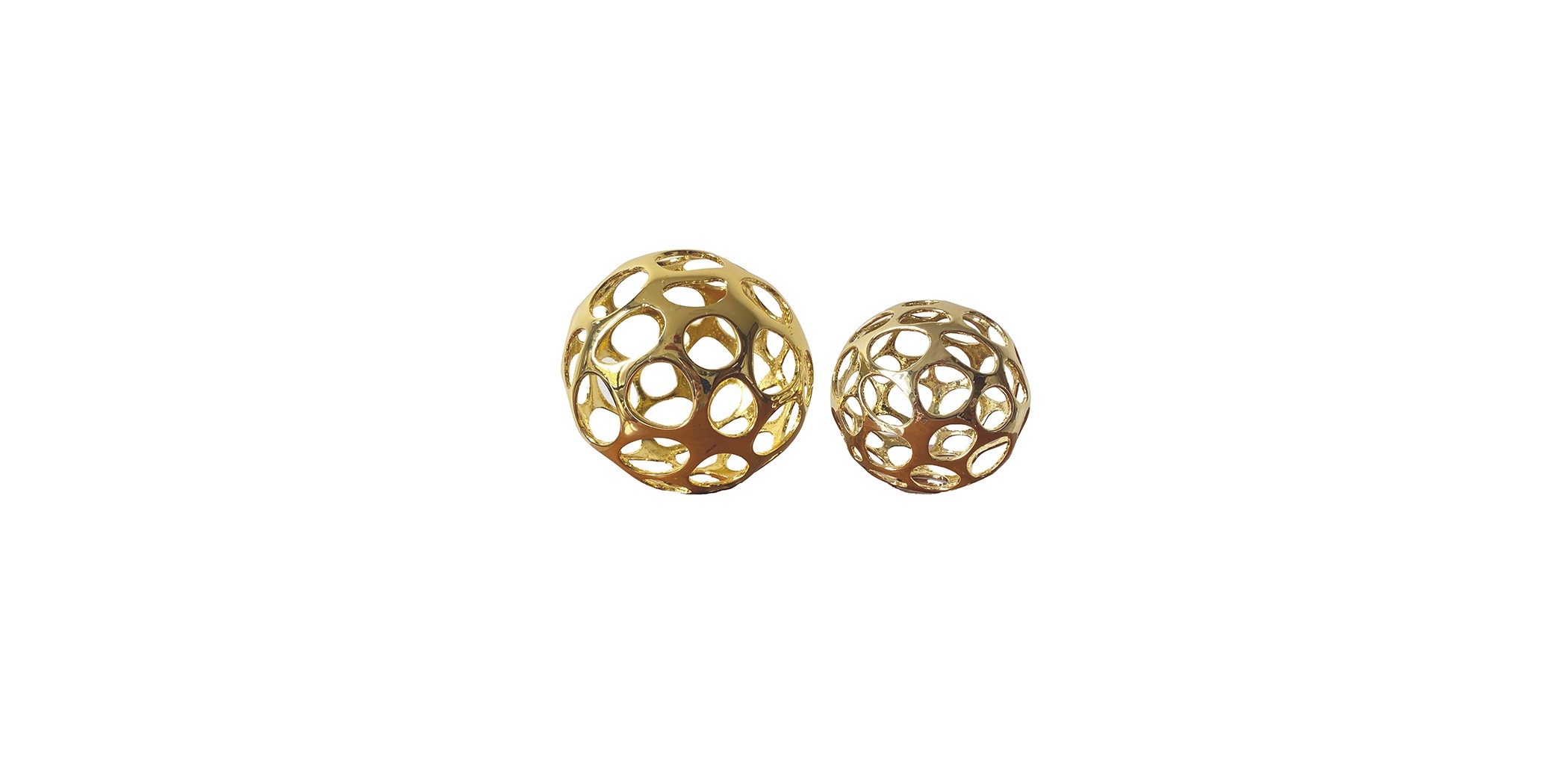 Set of 2 Originality Ball Metal Table Decor
