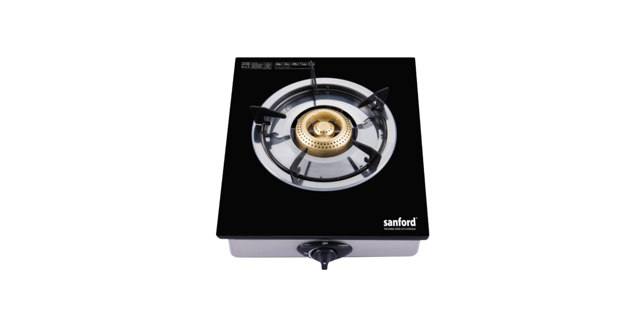 Sanford SF5360GC Single 2YW Tempered Glass Gas Stove