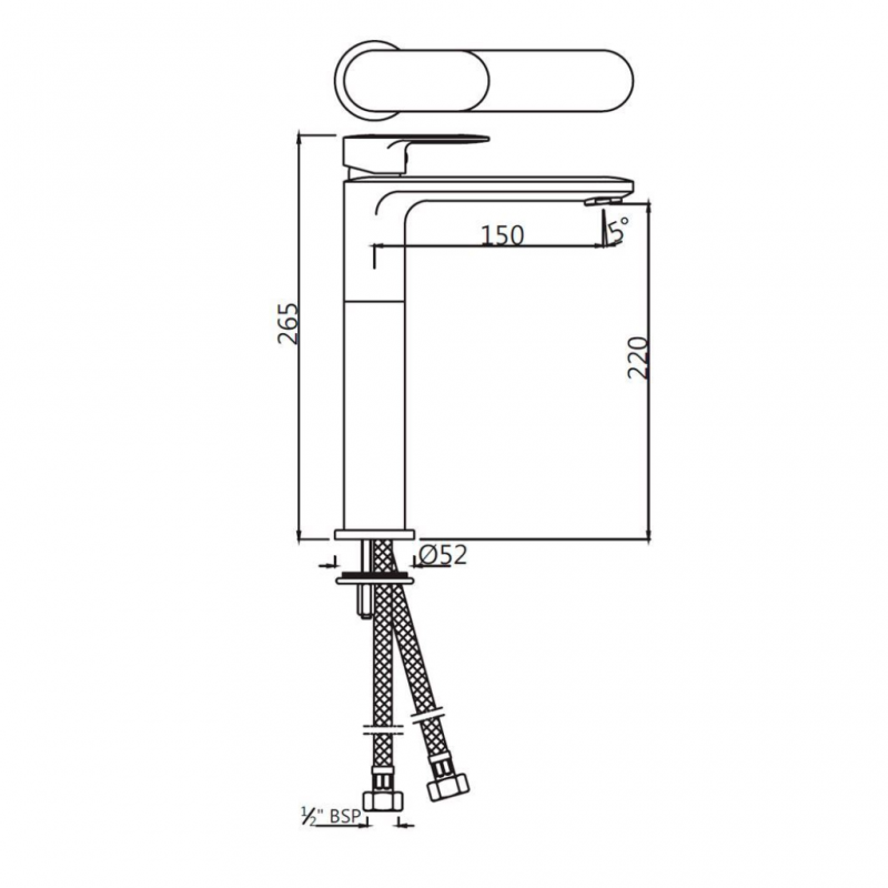 Jaquar Opal Single Lever High Neck Basin Mixer OPP-CHR-15005BPM