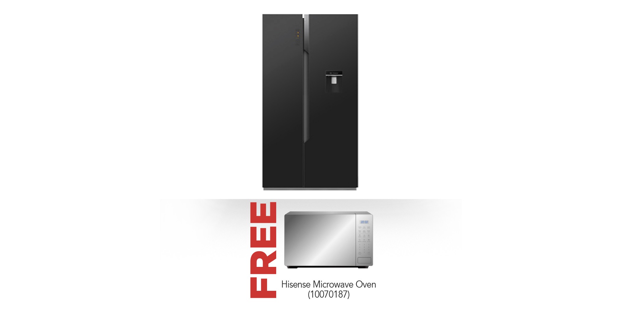 Hisense H670SMI/A/B-WD Refrigerator & Free Hisense H20MOMS11 Microwave Oven