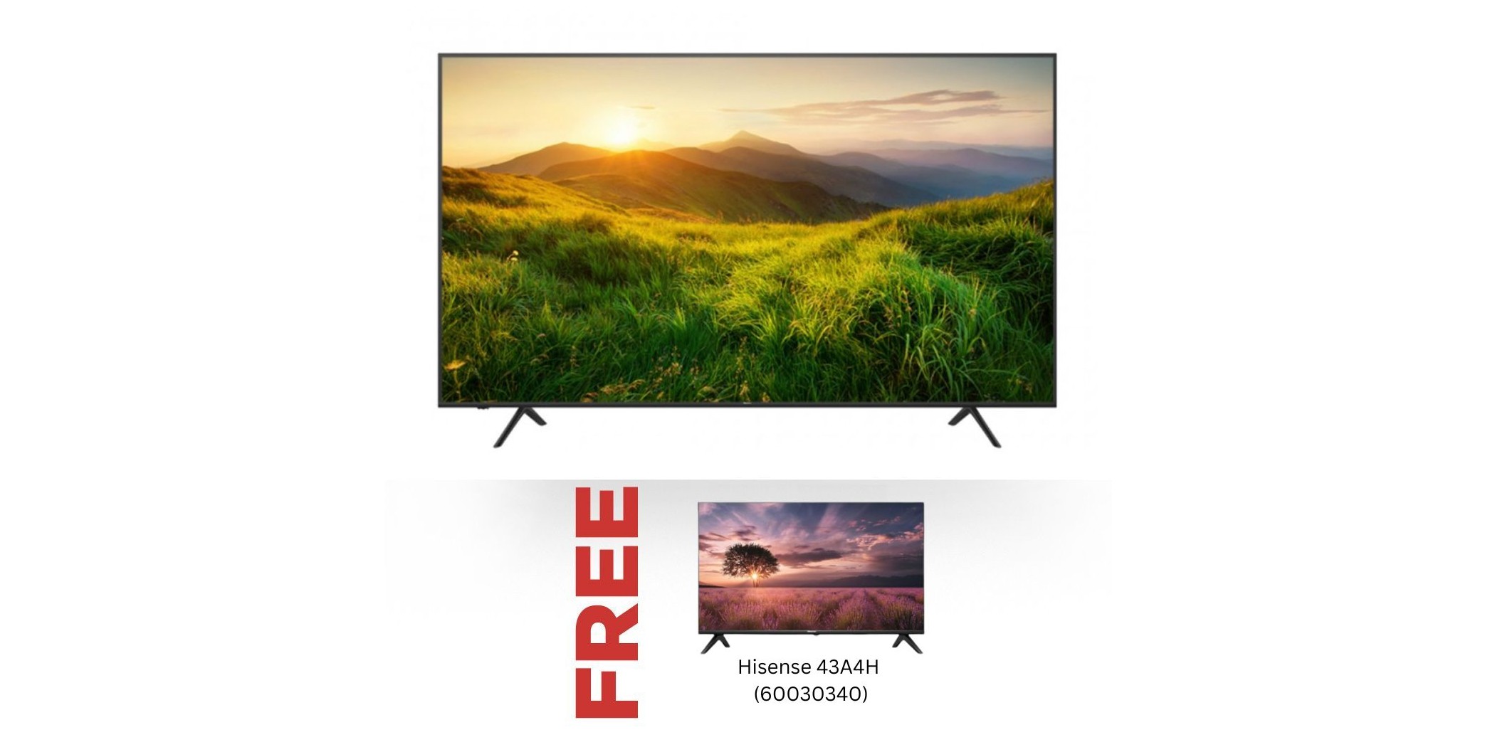 Hisense 75A6H 75'' 4K Smart TV & Free 43" Hisense