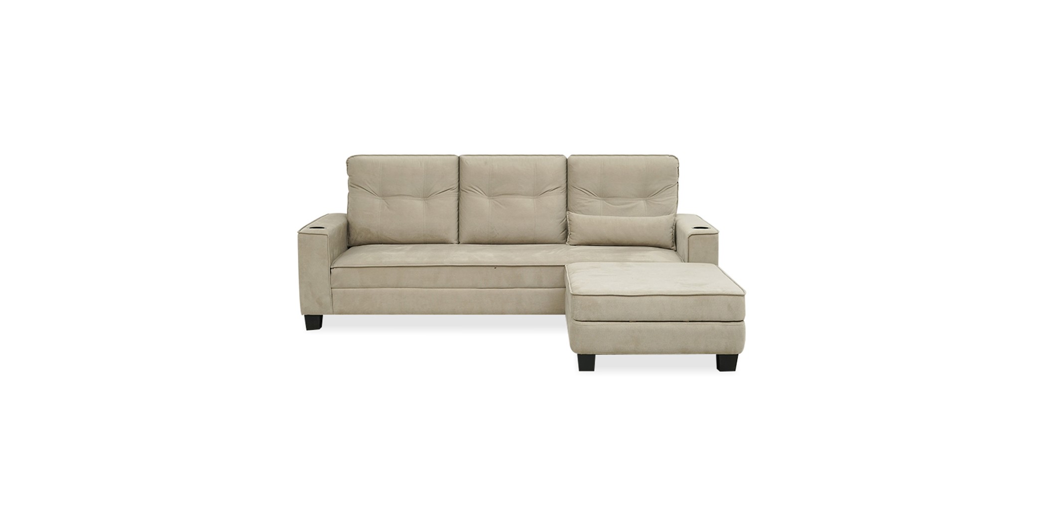 Icon Sofa 4 Seater + Ottoman Mocha Col Fabric