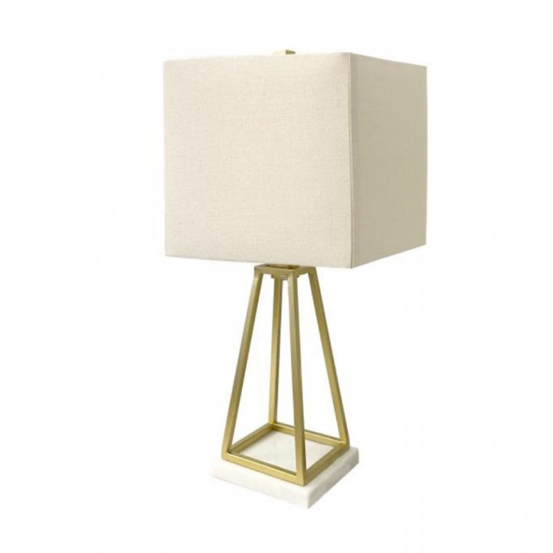 Metal Table Lamp With Gold Marble Base