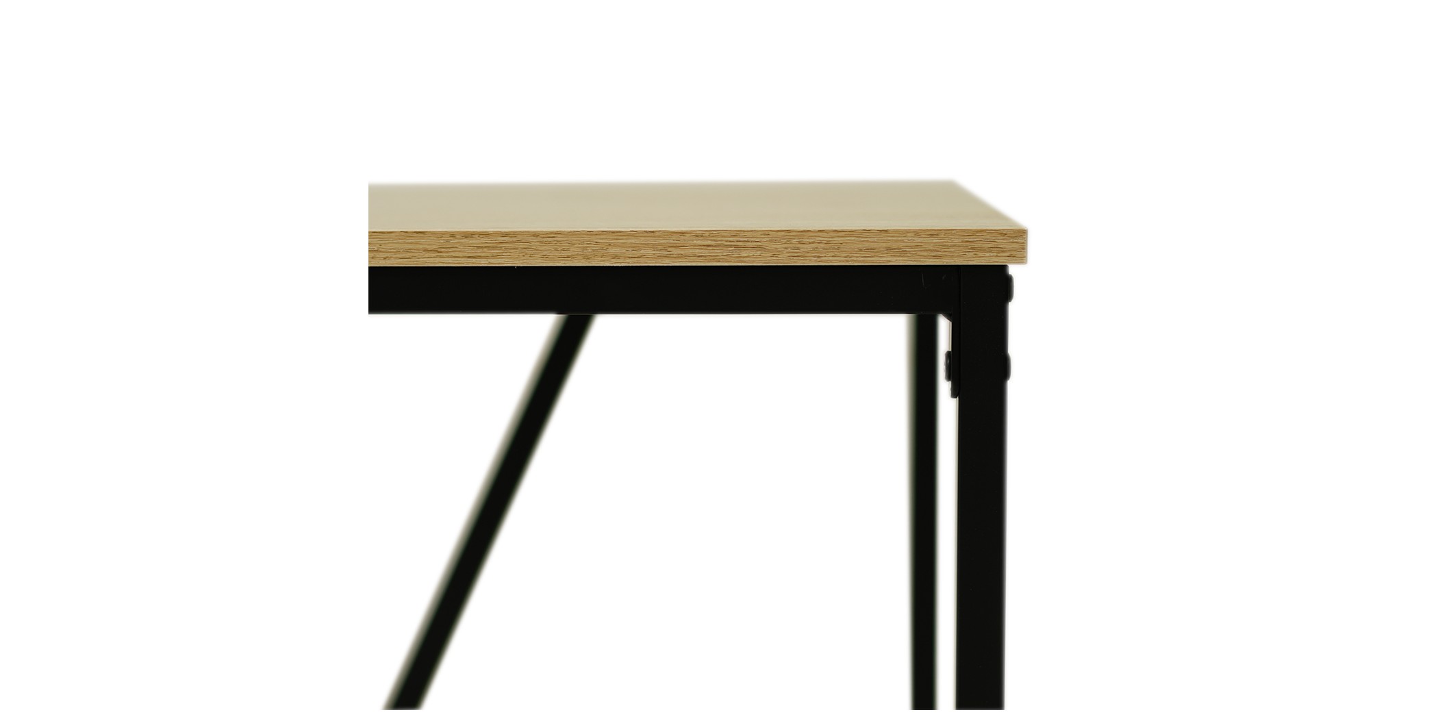 Bricka Office Desk Wood Top & Black Legs