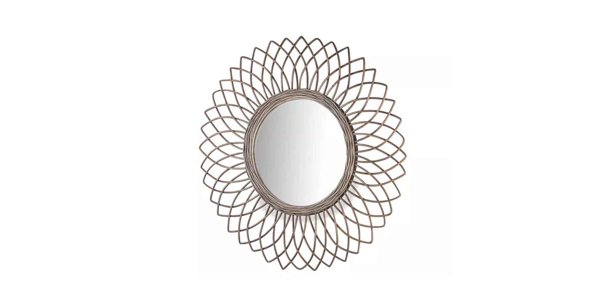 Circle Rattan Wall Mirror D28 cm