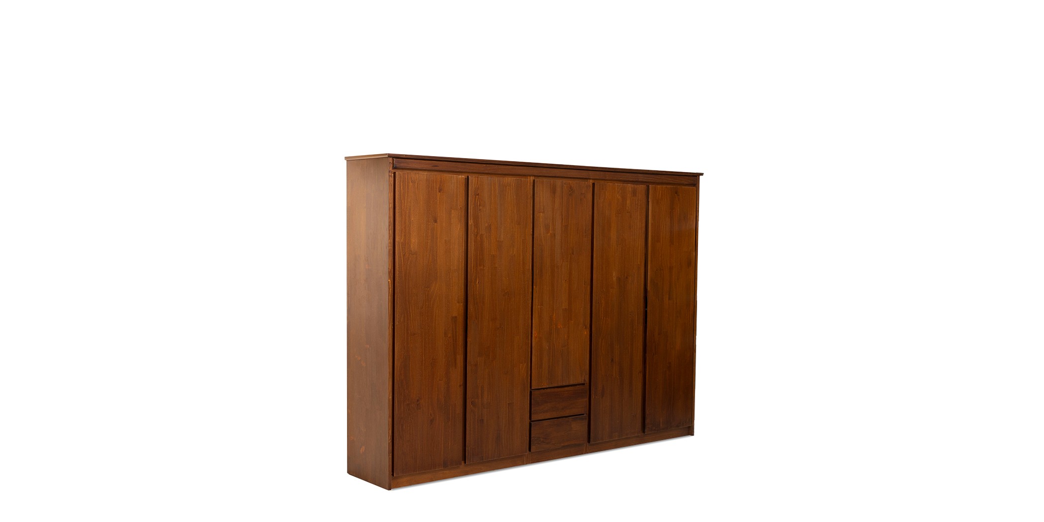 Knotty Wardrobe 5 Doors & 2 Drawers Pine