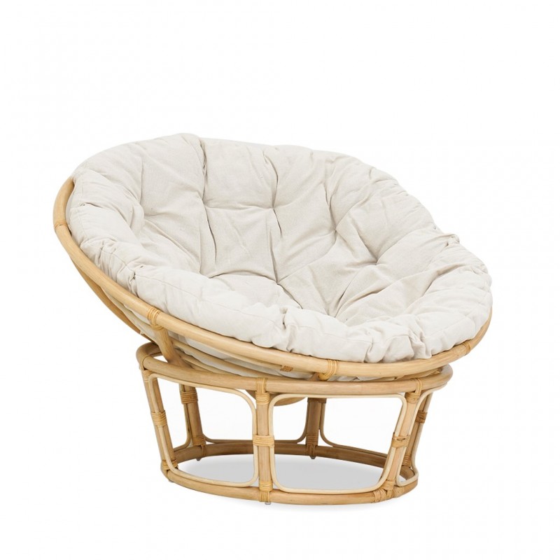 Papasan One Seater Natural Rattan
