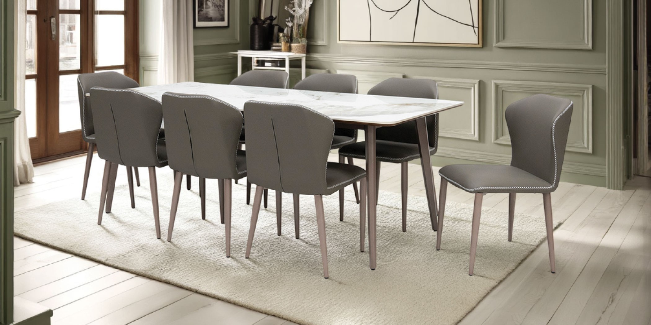 Aachen Table and 8 Chairs