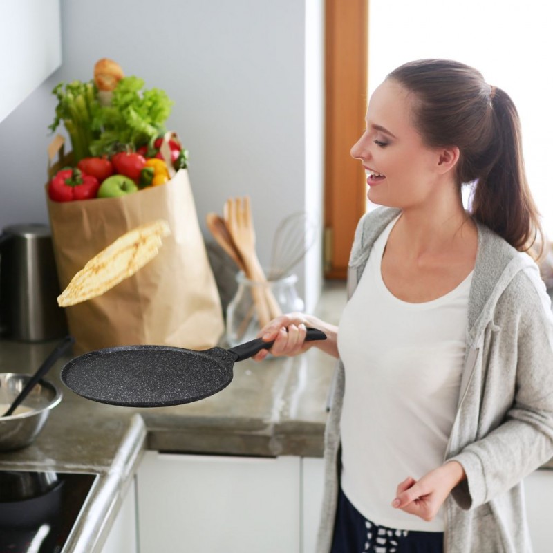 Westinghouse WCFP0009C32MBB 32cm Forged Aluminum Black Marble Crepe Pan