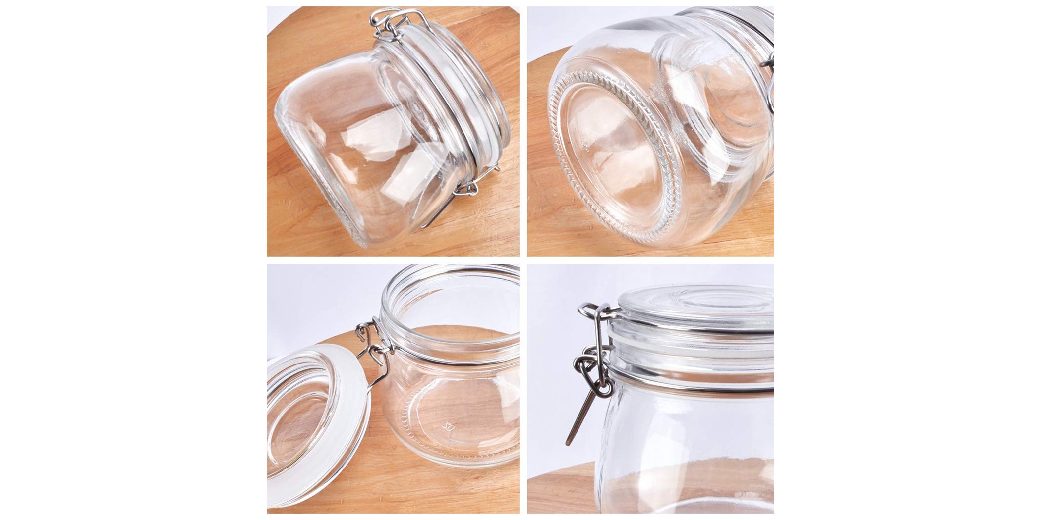 Zibo Hermetic 6502 500ml Glass Storage Jar + S/Steel Clip and with An ...