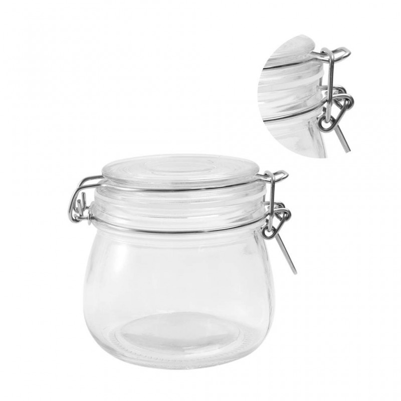 Zibo Hermetic 6502 500ml Glass Storage Jar + S/Steel Clip and with An ...