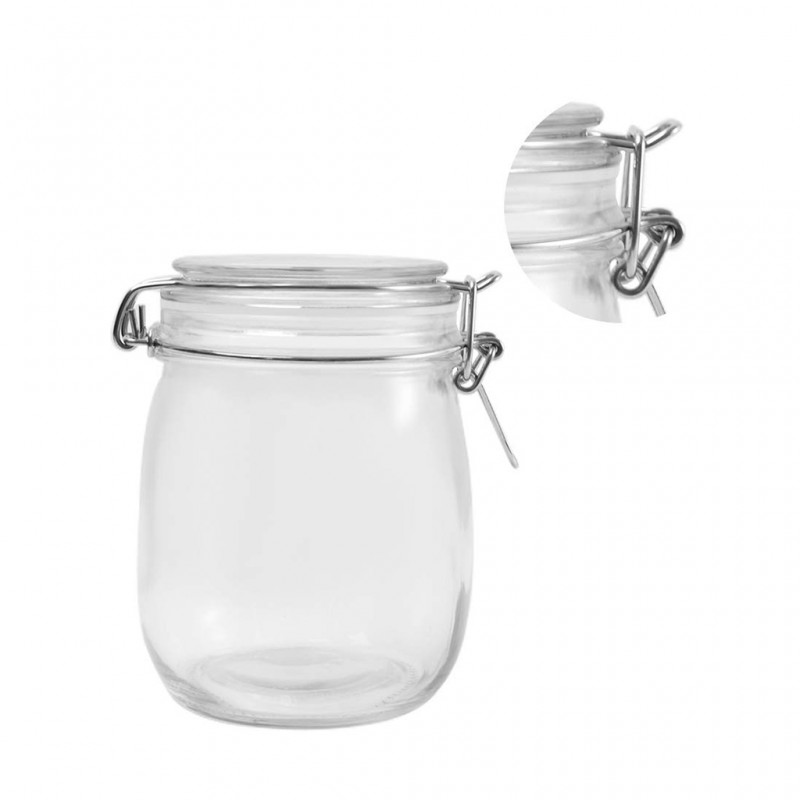 Zibo Hermetic 6504 1000ml Glass Storage Jar + Metal Clip and with An ...