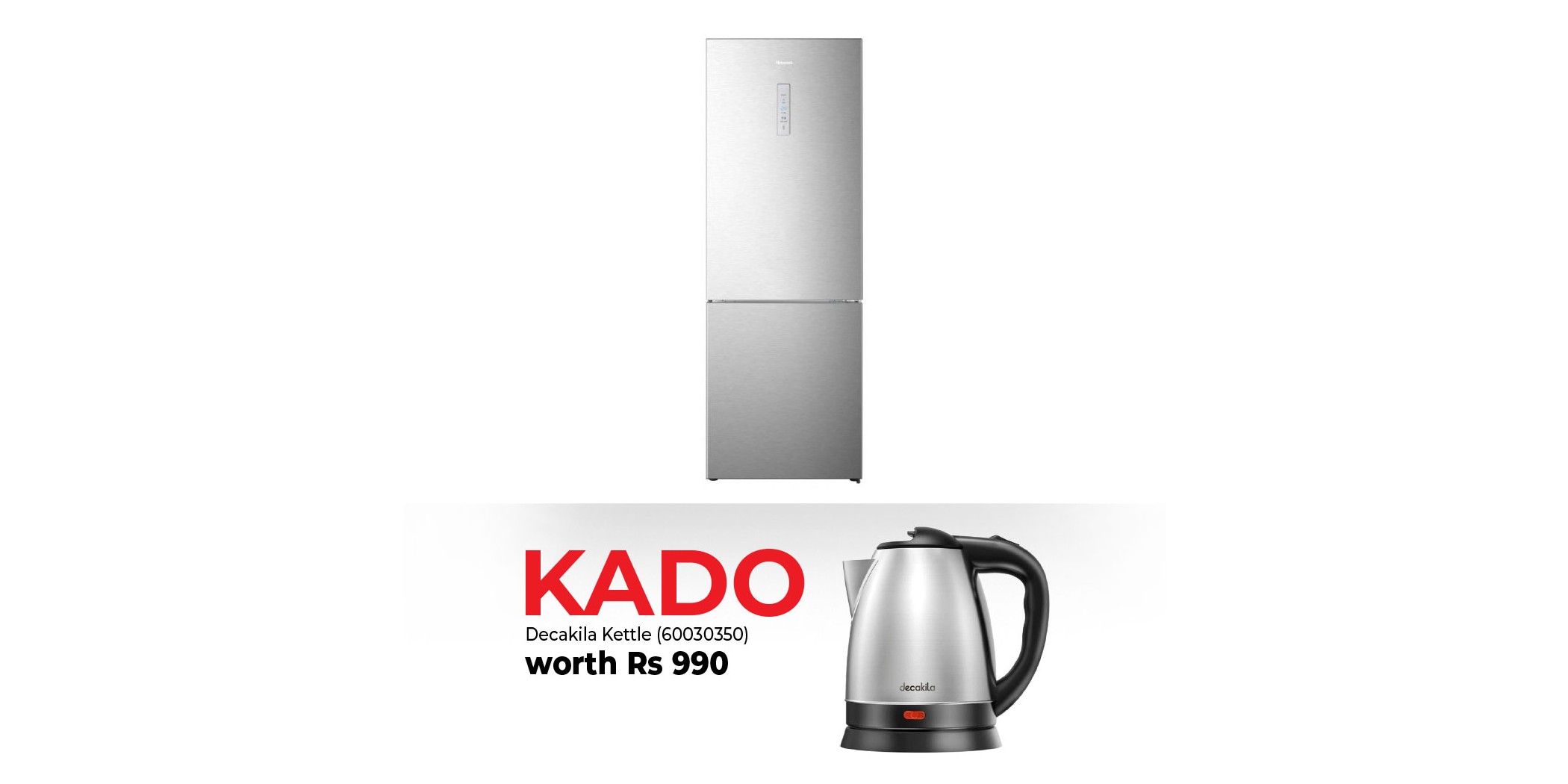 Hisense RB645N4BCE Refrigerator & Free Decakila KEKT031M Stainless ...