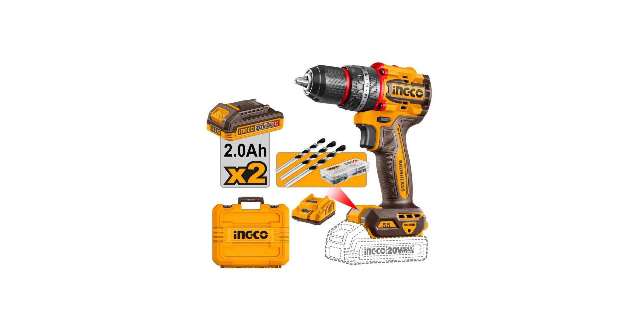 Ingco CIDLI20558 Cordless Driver