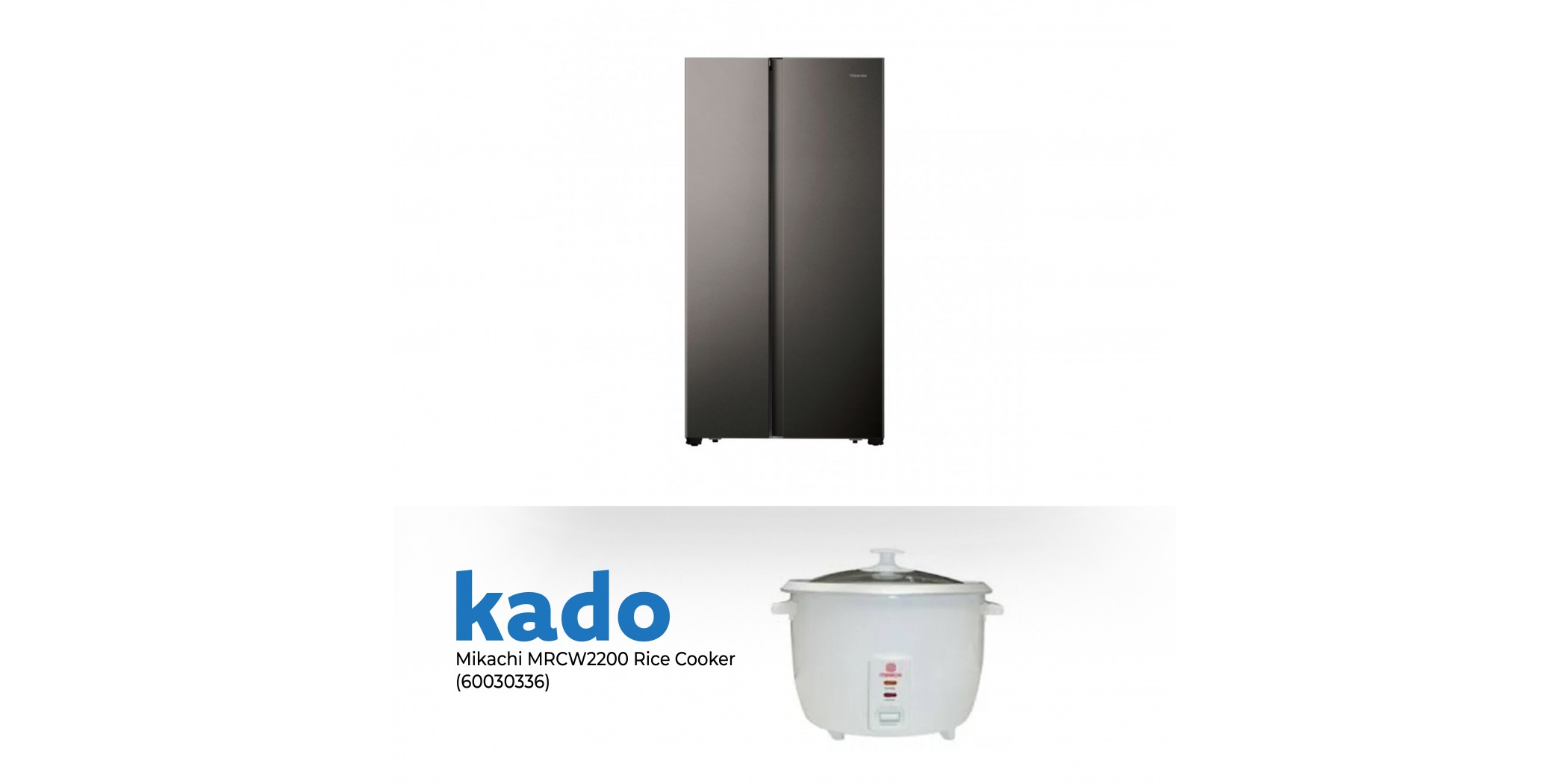 Hisense RS677N4FSF Refrigerator & Free Mikachi MRCW2200 Rice Cooker