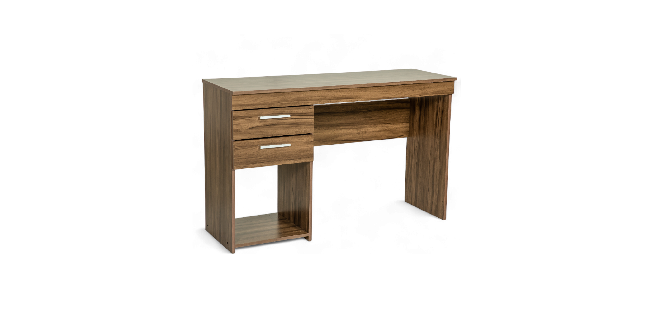 Fraser Office Table Walnut With 2 Drawers