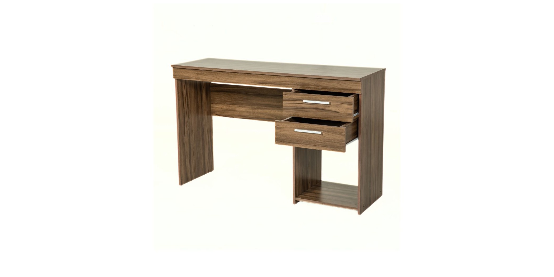 Fraser Office Table Walnut With 2 Drawers