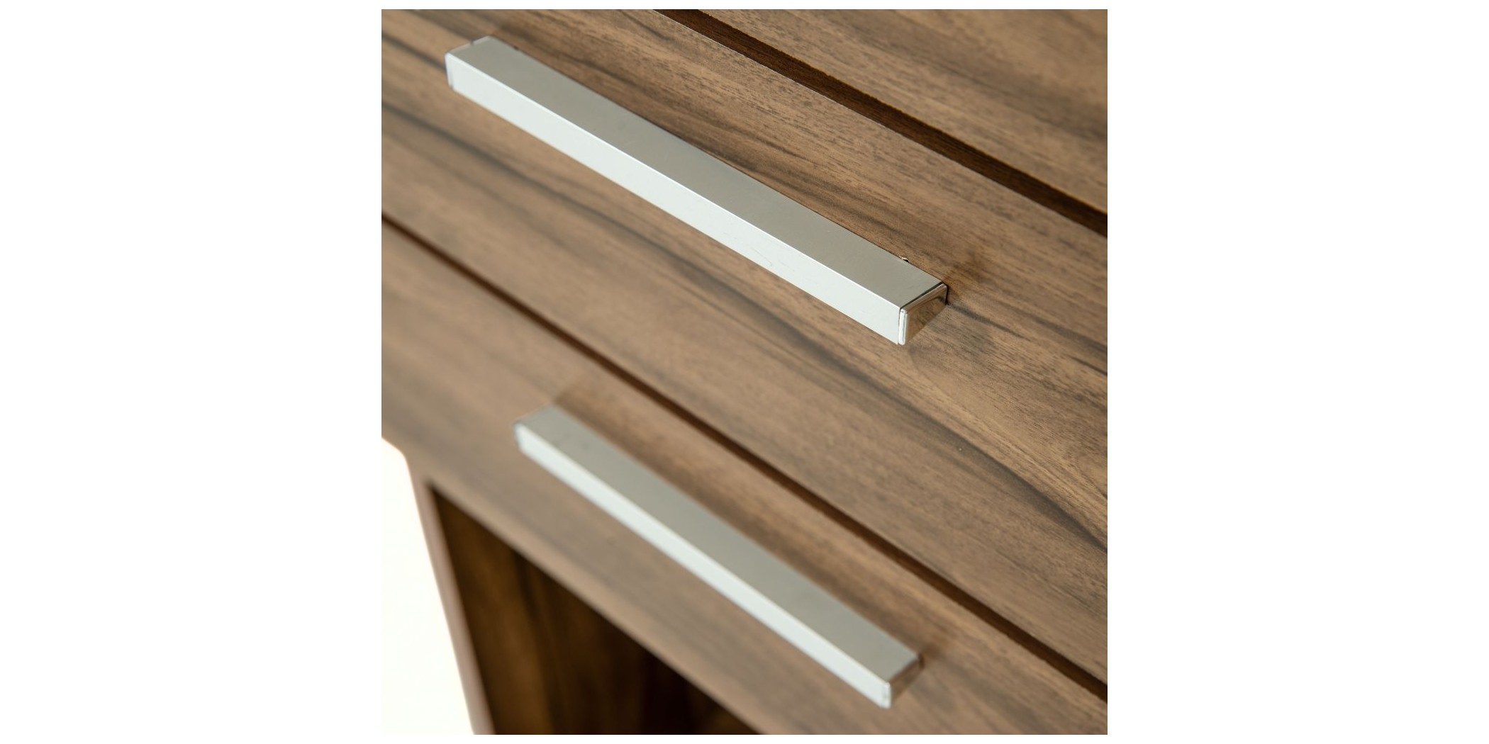 Fraser Office Table Walnut With 2 Drawers