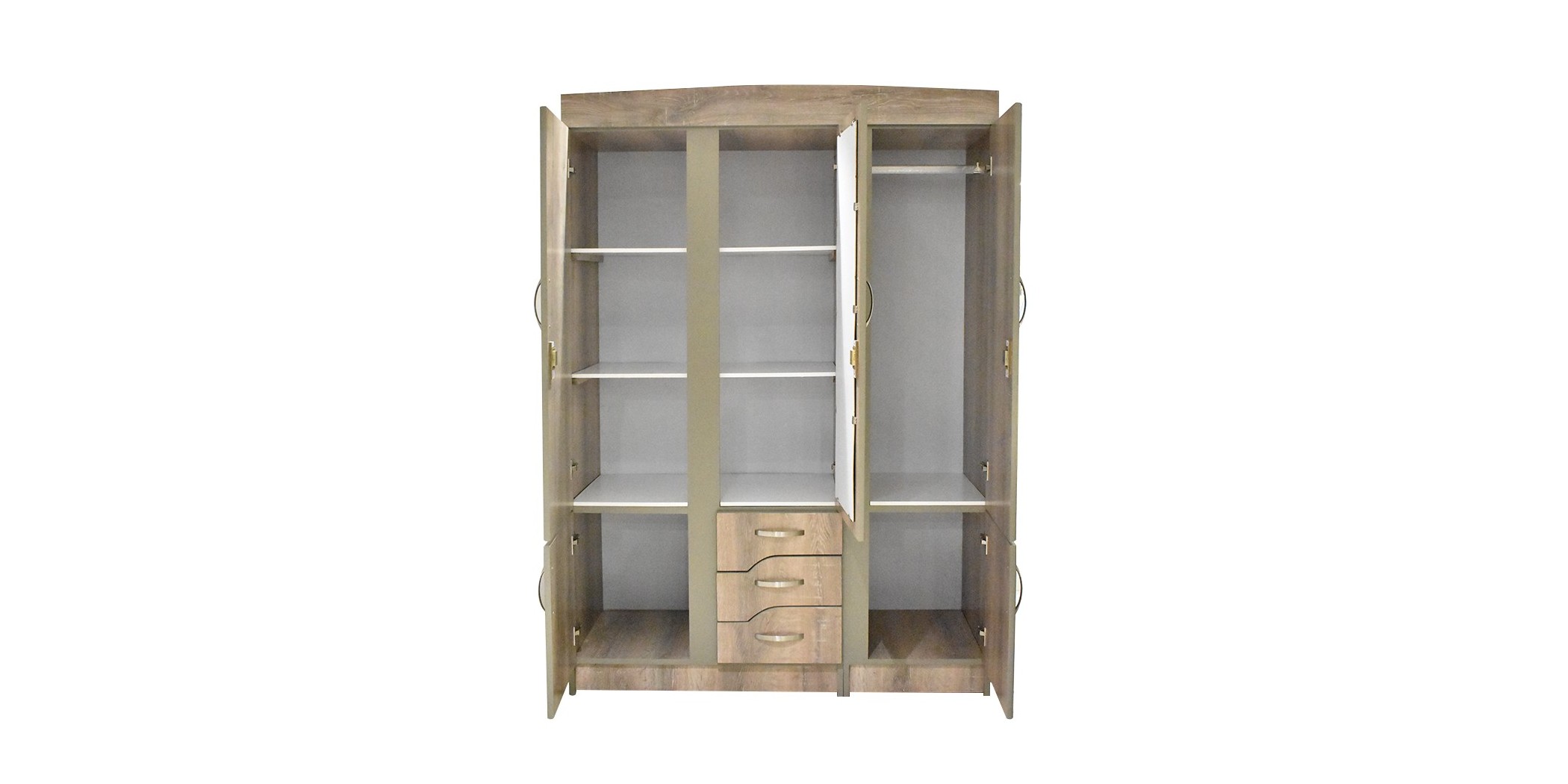 Alpine Wardrobe 3 Doors MDF Grey