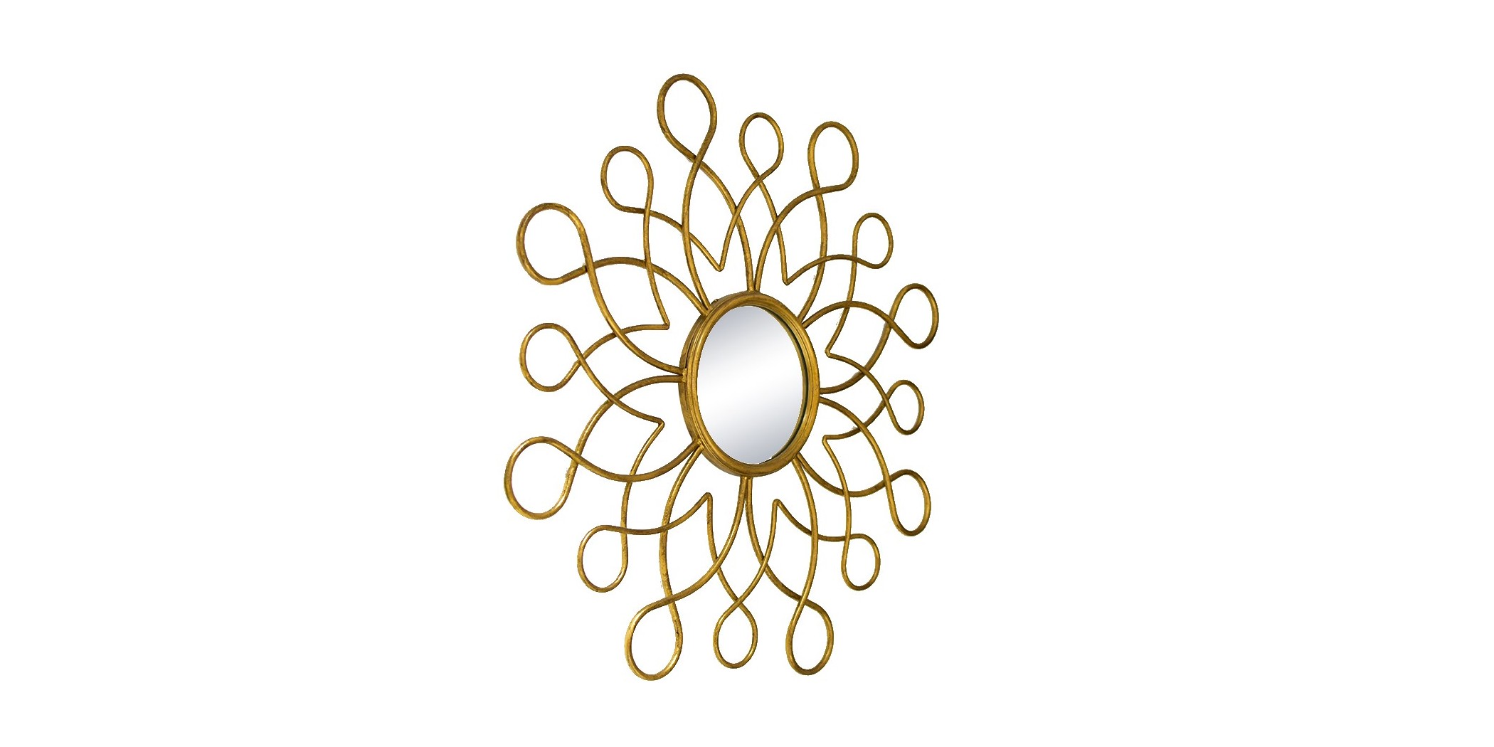 Wall Mirror In MDF Golden Finish