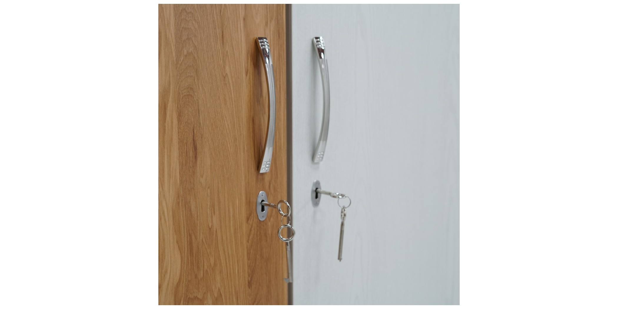 Tessa Wardrobe 4 Doors MDF Off White & Able Oak