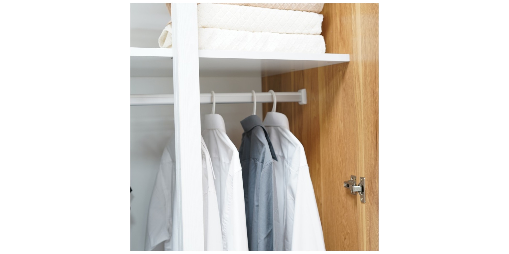 Tessa Wardrobe 4 Doors MDF Off White & Able Oak
