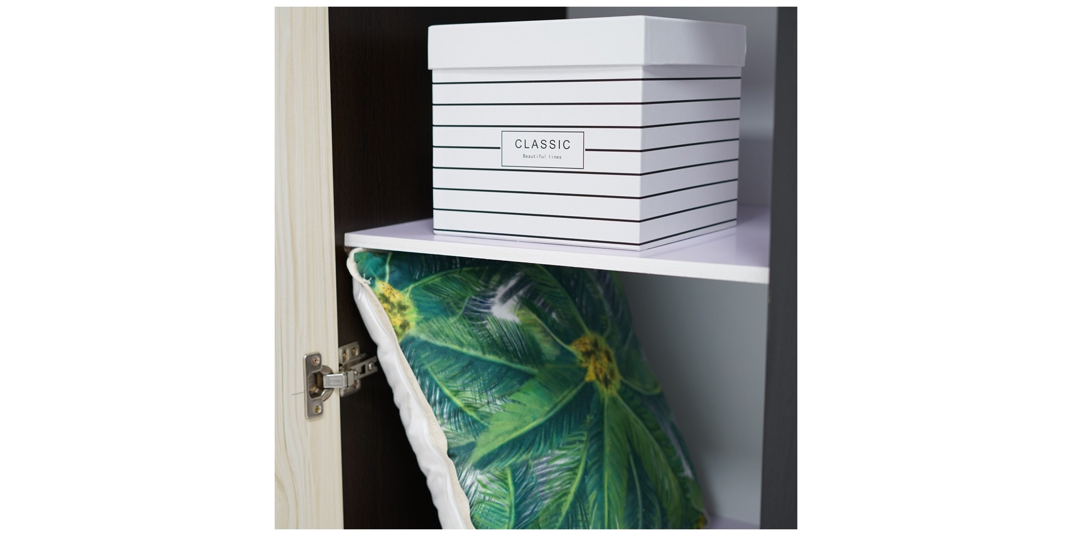 Juniper Wardrobe 4 Doors MDF Melamine Creamy & Wengue